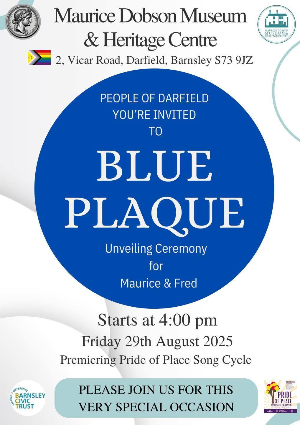 A blue plaque for Maurice & Fred